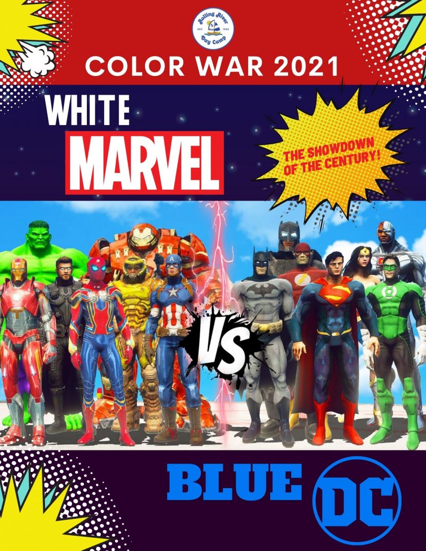 WHITE MARVEL VS BLUE DC! - Rolling River Day Camp