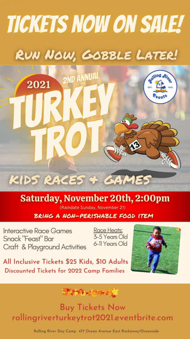 Turkey Trot Event: Kids Races November 20 - Rolling River Day Camp