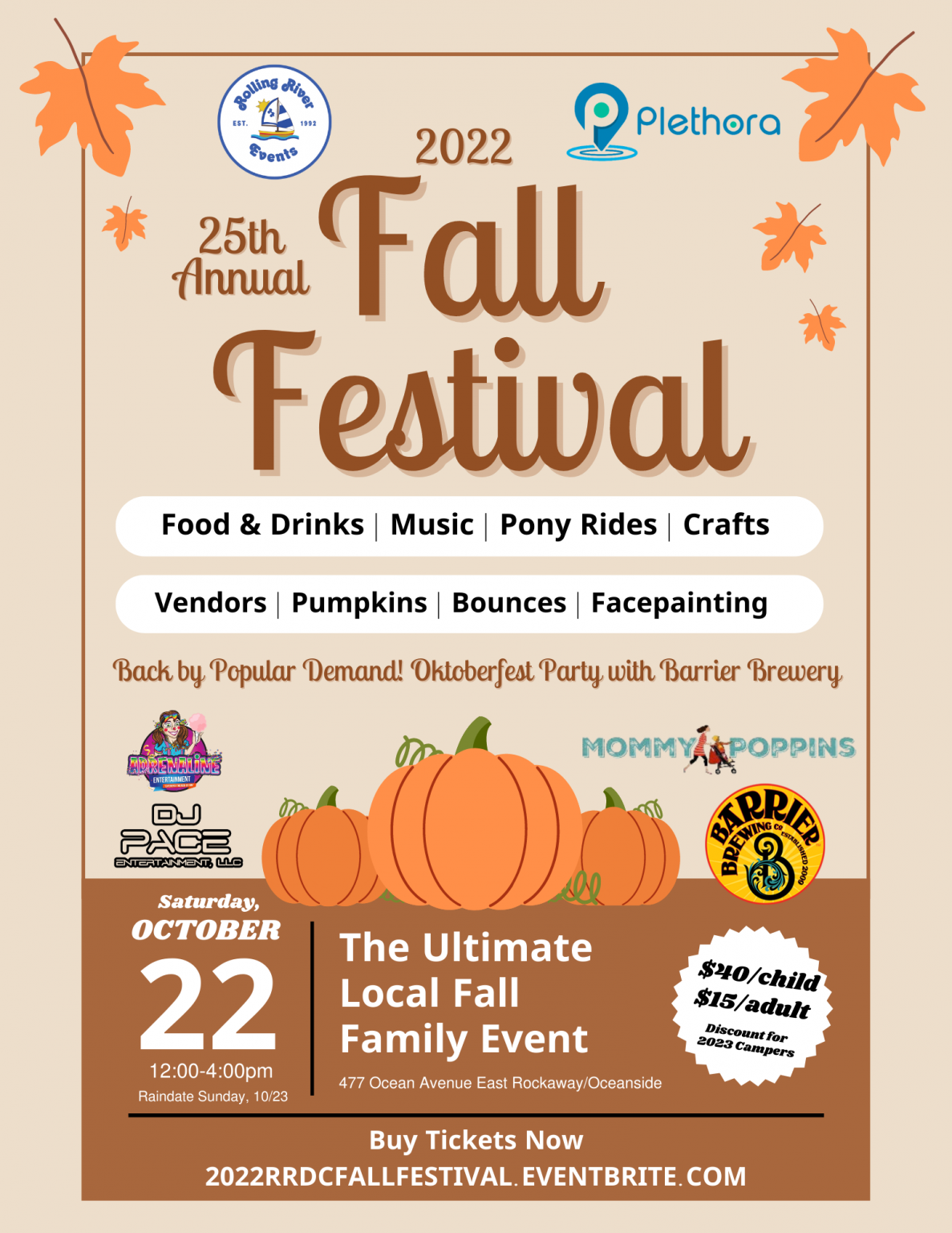 Fall Festival 2022: Saturday, October 22 - Rolling River Day Camp
