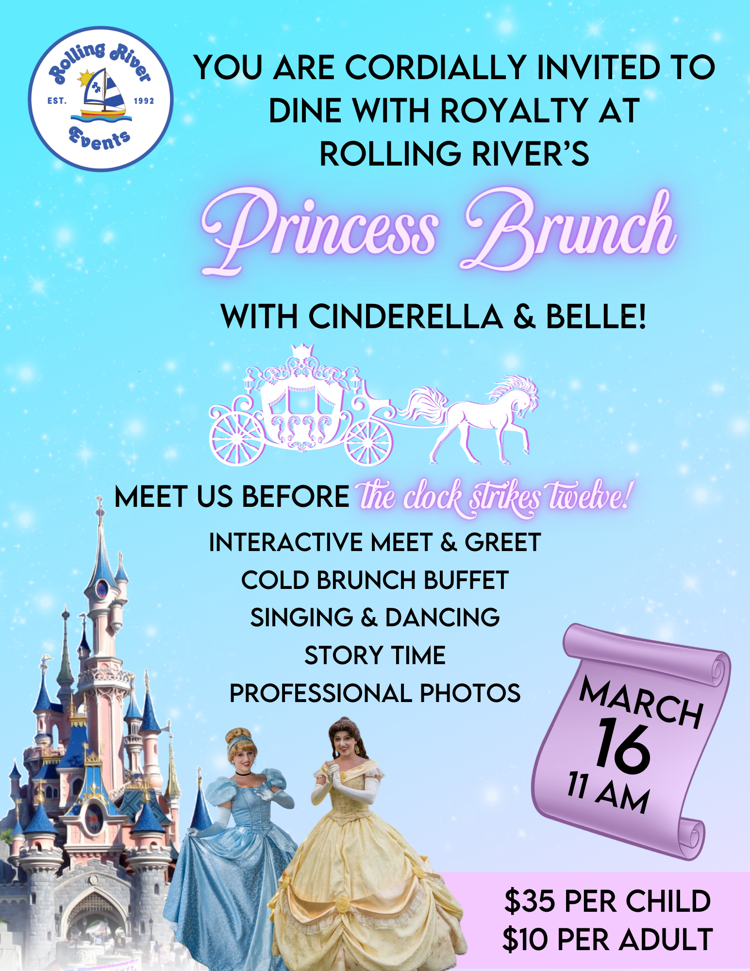 2024 Princess Brunch Flyer - Rolling River Day Camp
